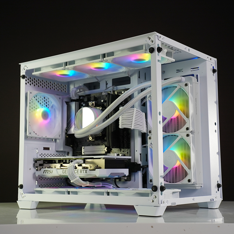 Prism Custom White PC: Ryzen 5 5600, RTX 4060 | Free Keyboard & Mouse!