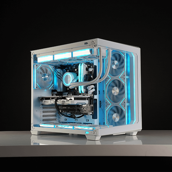 Prism Custom White PC: Ryzen 5 5600, RTX 4060 | Free Keyboard & Mouse!